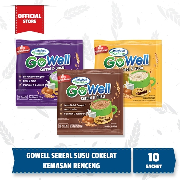 Jual Indofood Go Well / Gowell Sereal & Susu RENCENG Isi 10 x 30gr | Shopee Indonesia