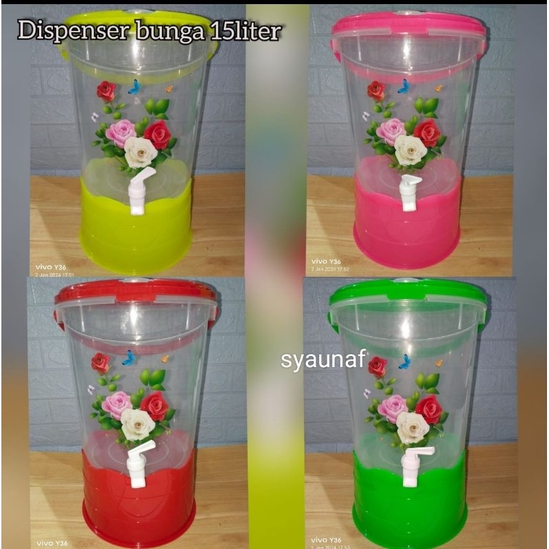 Jual dispenser drink jar/Tempat air es pake kran 9/15 liter | Shopee ...