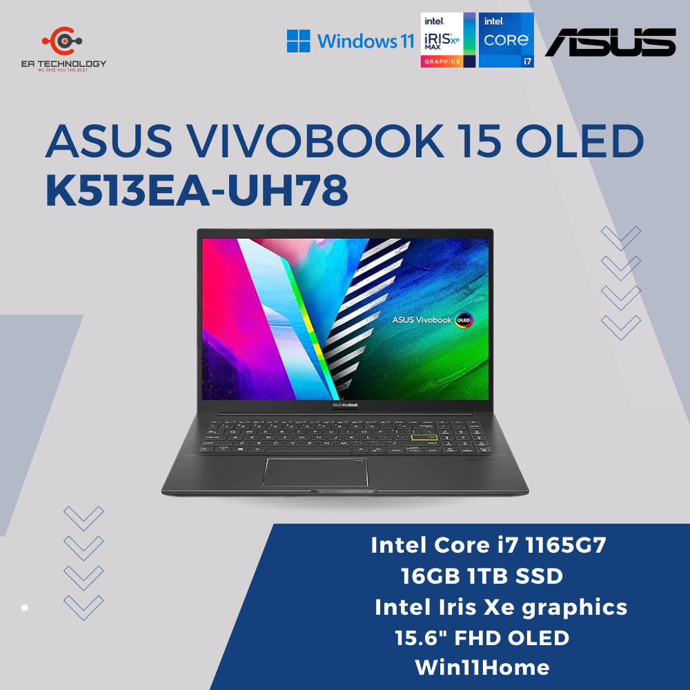 Jual ASUS VIVOBOOK 15 OLED-K513EA-UH78 i7-1165G7 16GB 1TB 15.6"FHD OLED ...