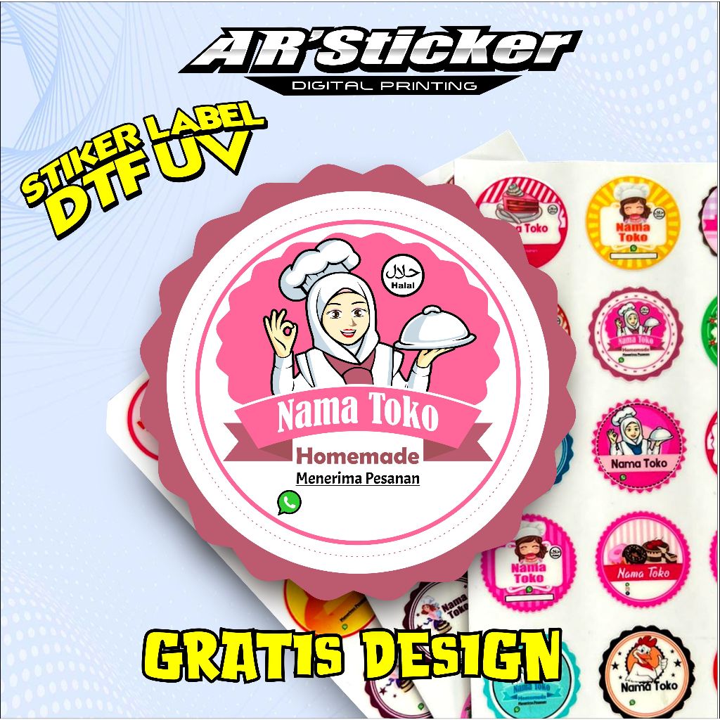 Jual Cetak Stiker Label Makanan / Sticker Label Kemasan + Cutting ...
