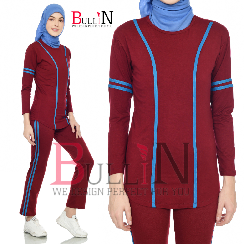 Jual BULLIN Baju senam kerin maroon muslim standar dan jumbo / Baju ...