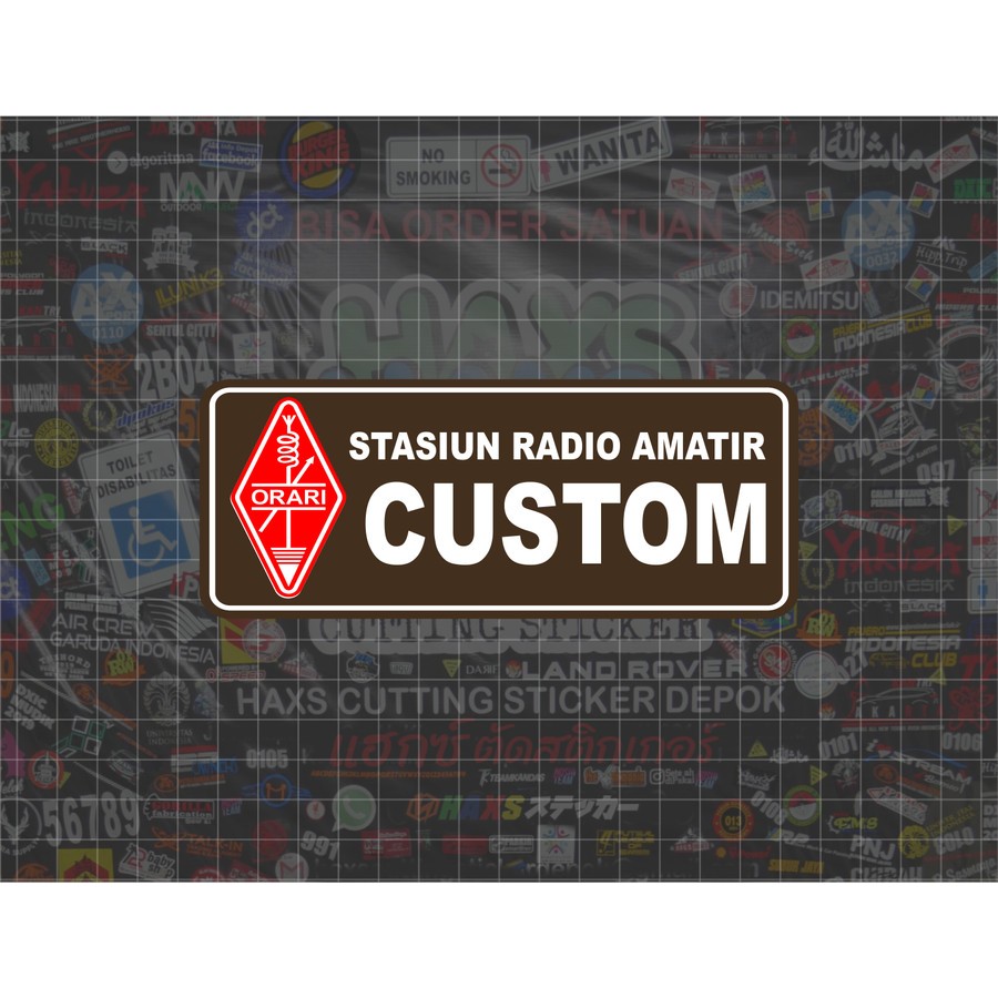 Jual Cutting Sticker Custom Callsign Orari Stasiun Bergerak Ukuran 15 ...