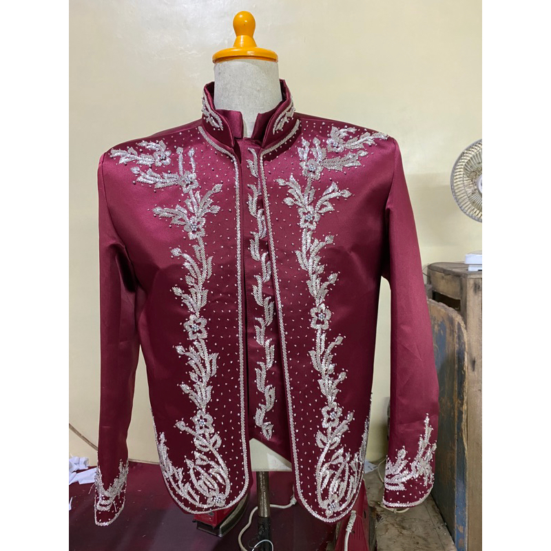 Jual Beskap jawa maroon || Beskap pengantin jawa || Beskap Jawa ...