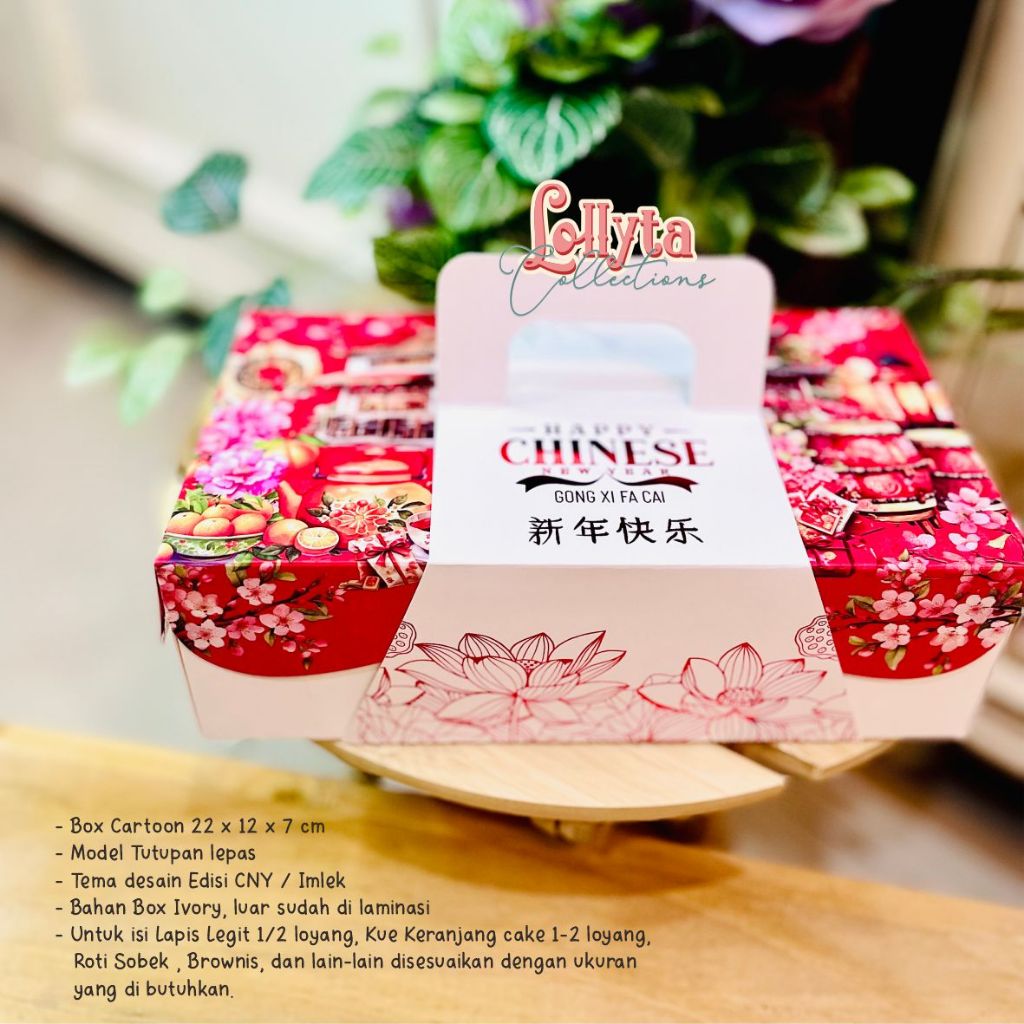 Jual Box Setengah loyang uk. 22 x 12 x 7 cm Imlek / CNY Tema Guo Nien ...