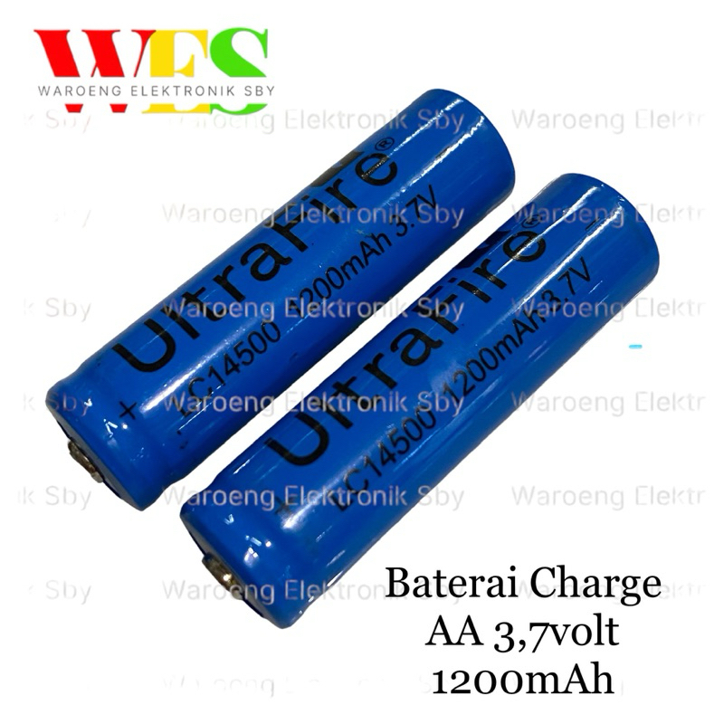 Jual BATERAI AA 3,7 VOLT BIRU RECHARGE 1200 mAH | Shopee Indonesia