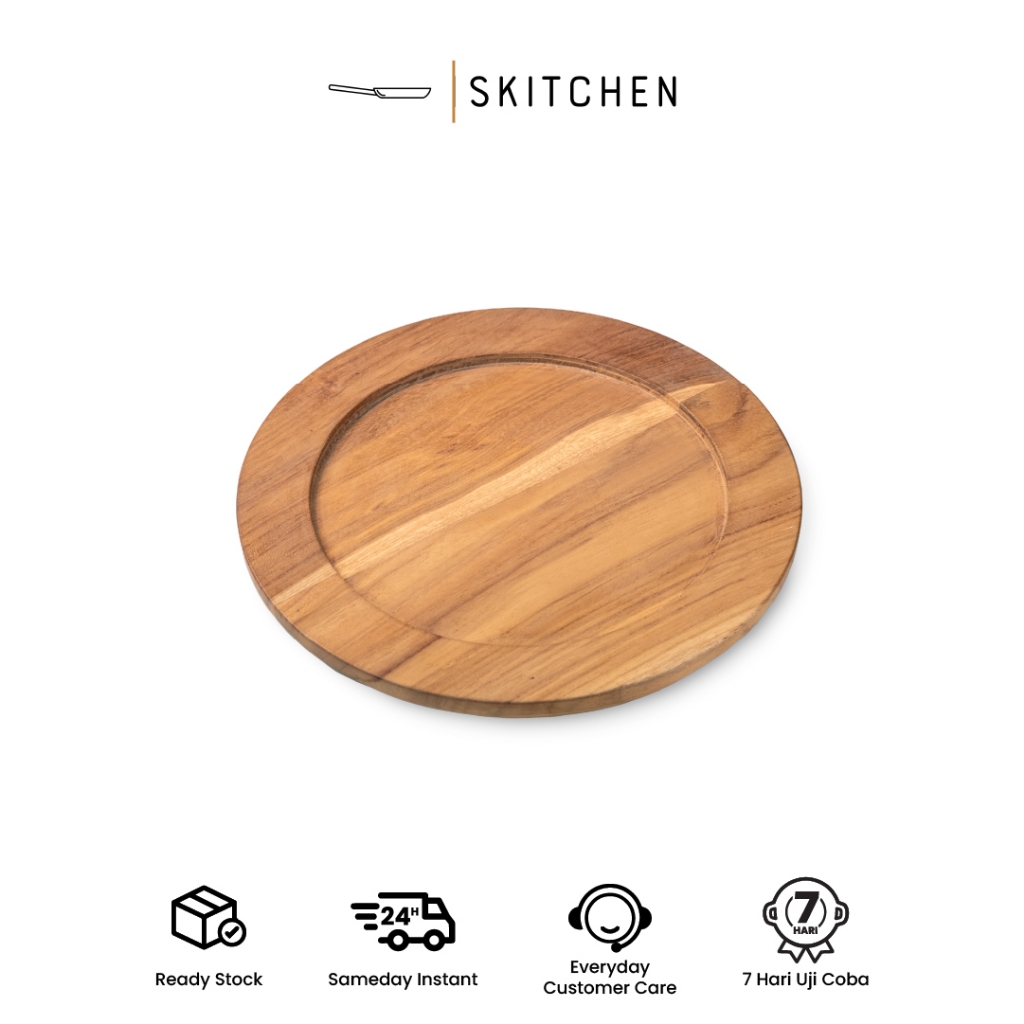 Jual SKITCHEN Teak Wood Round Underliner (16.5 cm) - Tatakan Cast Iron ...
