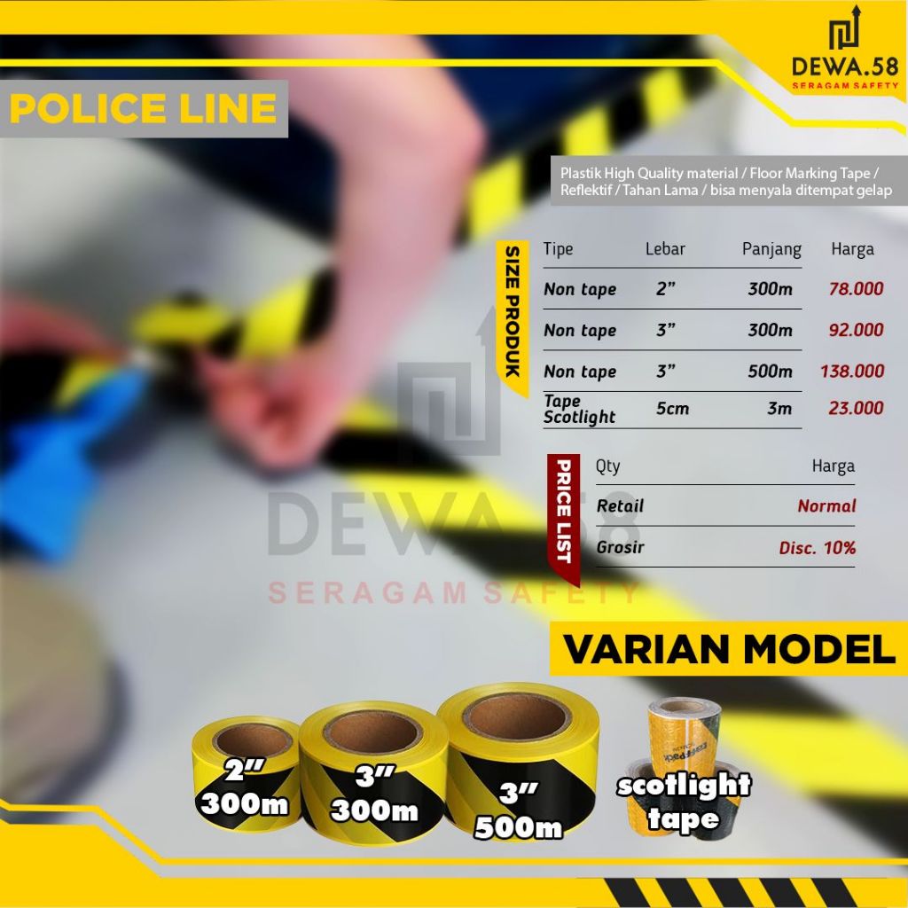 Jual POLICELINE PVC Marking Floor - Lakban PVC Marking Tape | Shopee ...