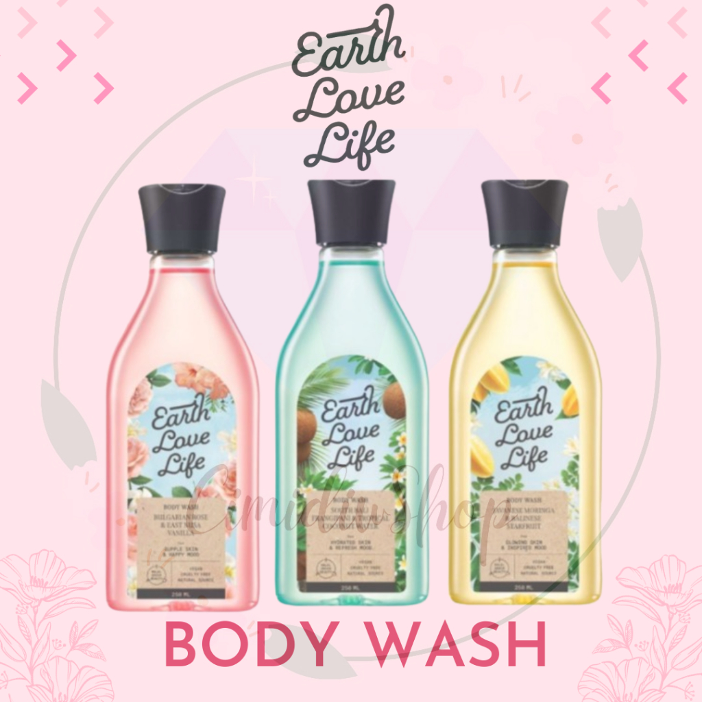 Jual BODY WASH Earth Love Life Sabun Mandi Cair 250ml dan 450ml Wangi ...