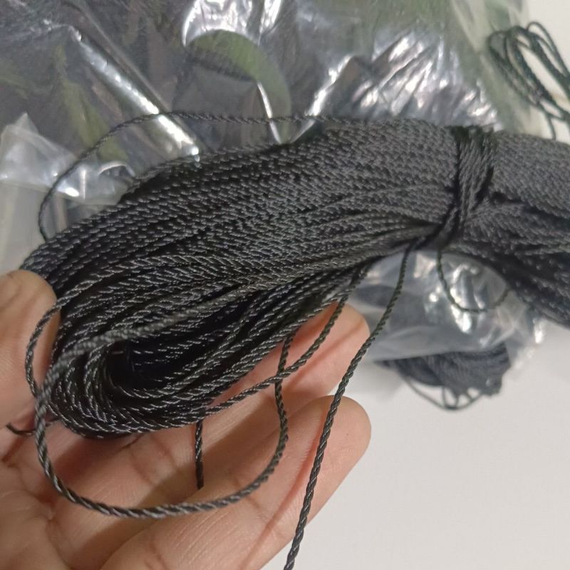 Jual tali tampar tambang arida 1 mm panjang ±50 meter warna hitam tali jaring tali ikat dll ...