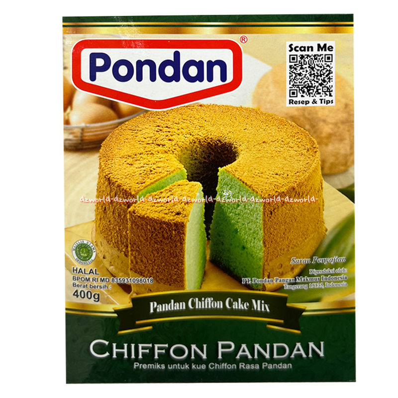Jual Pondan 400gr Chiffon Pandan Cake Mix Tepung Premiks Instan Membuat ...