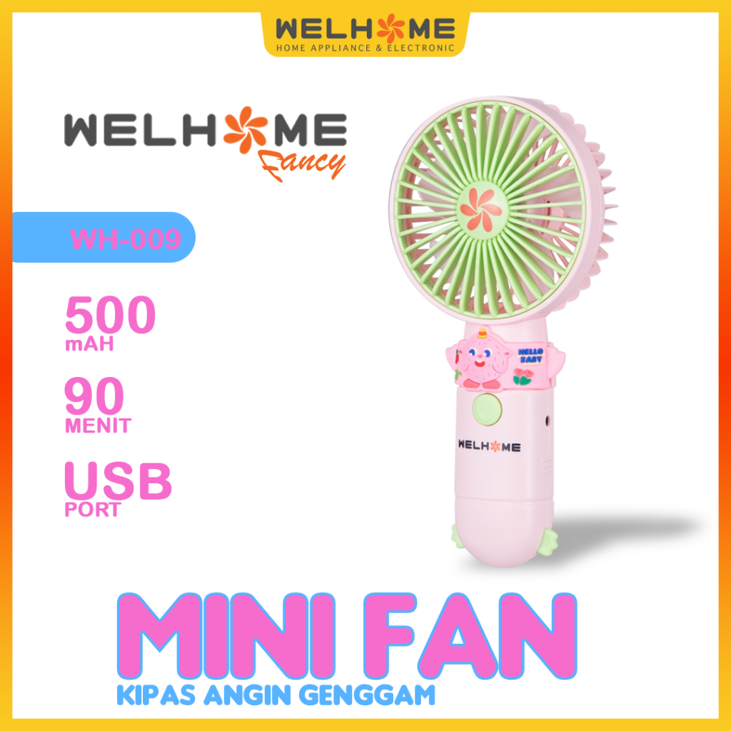 Jual Welhome Kipas Tangan Mini WH-009 | Shopee Indonesia