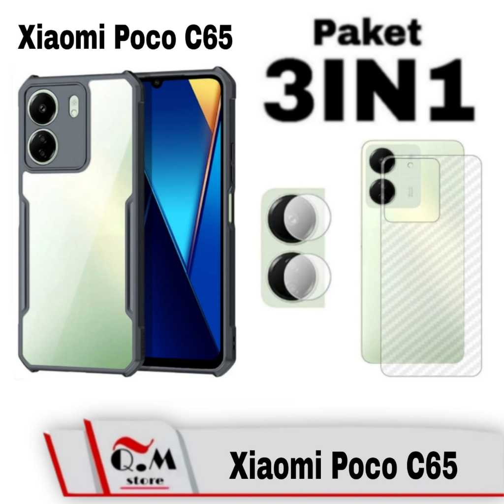 Jual Paket 3in1 Casing Xiaomi Poco C65 Softcase Slim Armor Case ...