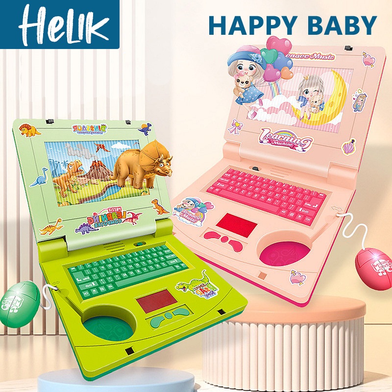 Jual Mainan Laptop Anak Kartun LED Musik Komputer Alat Bantu Belajar ...