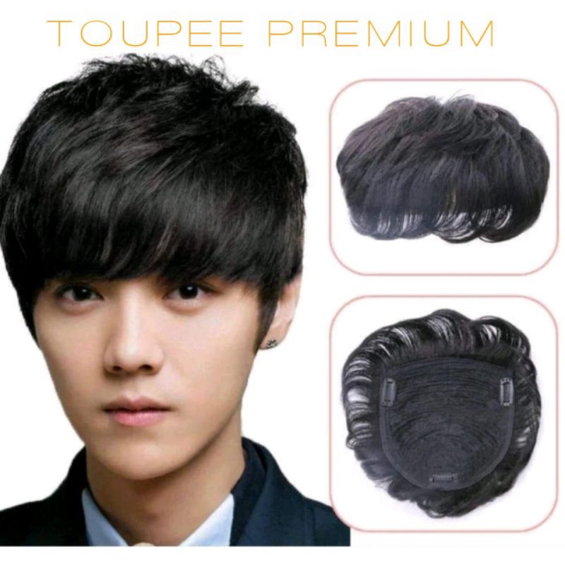 Jual Wig Toupee Premium Rambut Palsu Untuk Pria Botak Rambut Warna ...
