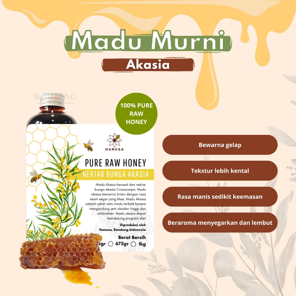 Jual Hanusa - 325gr Madu Murni Varian Raw Honey Asli / Waroeng Rempah ...