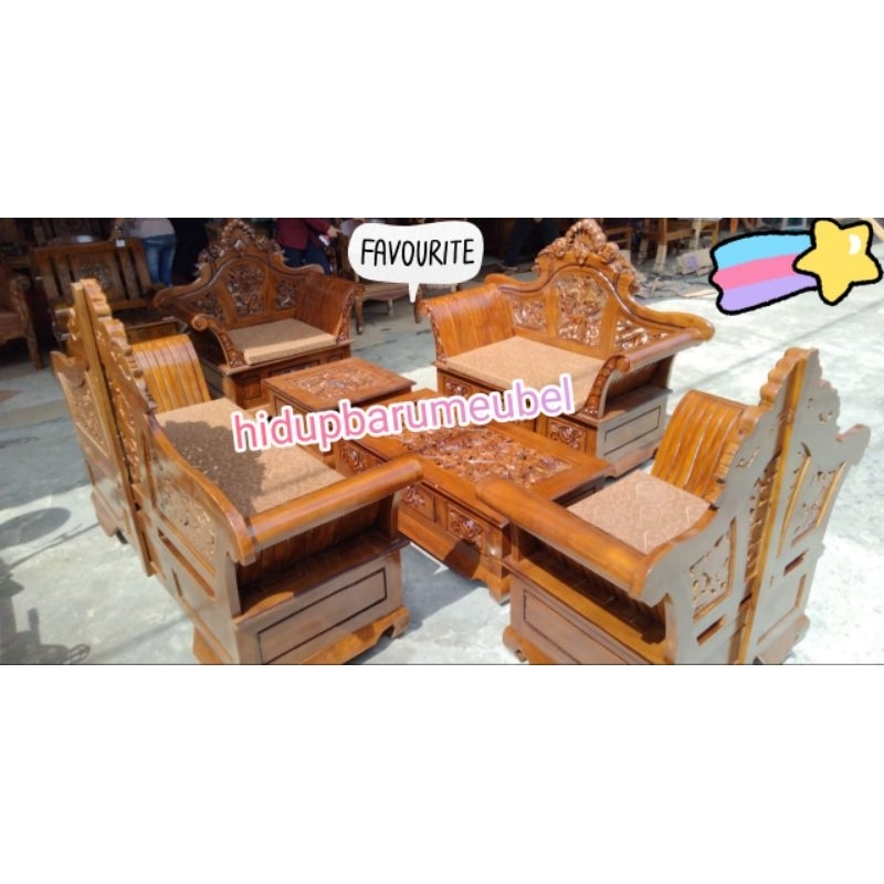 Jual KURSI MADURA KERANG / KORSI JATI JEPARA / BANGKU JATI UKIRAN ...