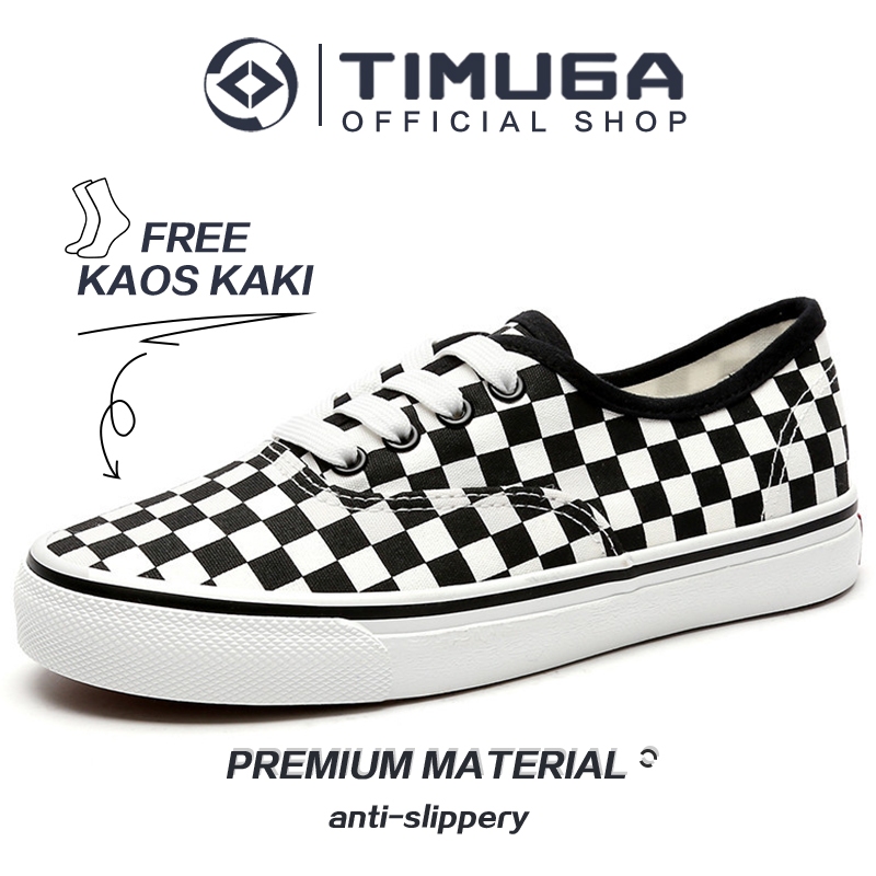 Jual TIMUGA Sepatu Sneakers Pria Hitam Cowok Trendy Sepatu Olahraga ...