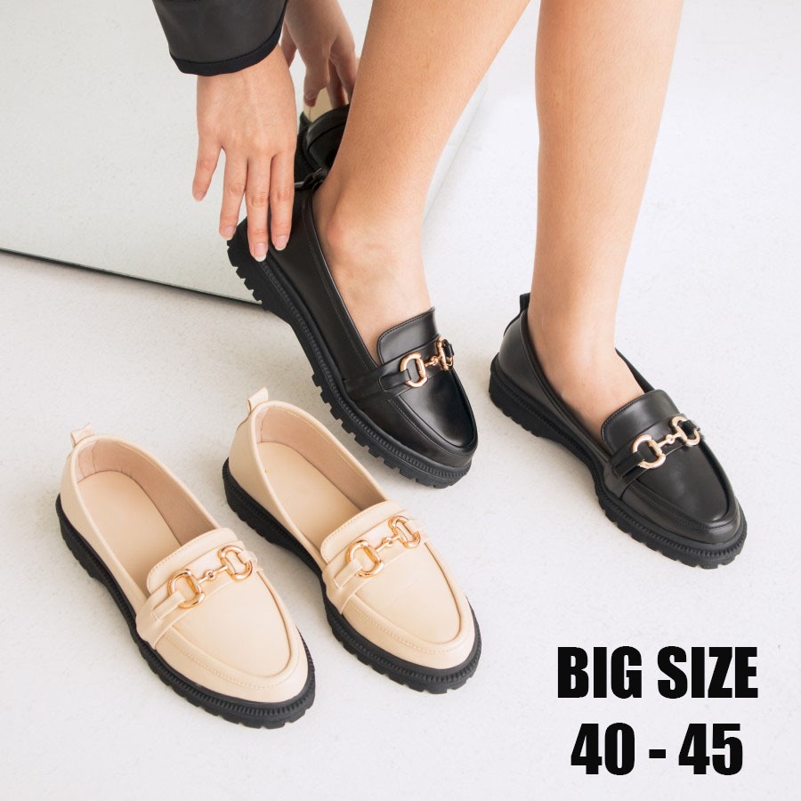 Jual sepatu docmart wanita (BIG SIZE 40-41-42-43-44-45) sepatu loafer ...