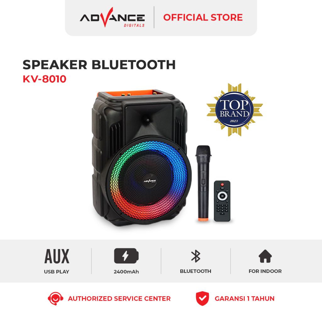Jual Advance KV-8010 Speaker Bluetooth Portable Ukuran 8 inch Free 1 ...