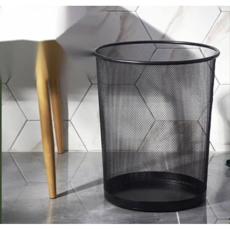 Jual Tempat Sampah / Tempat Sampah Jaring Hitam / Trash Can | Shopee ...