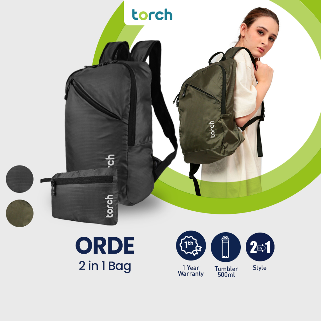 Jual TORCH Orde Foldable Backpack Tas Ransel Ringan Anti Air | Shopee ...