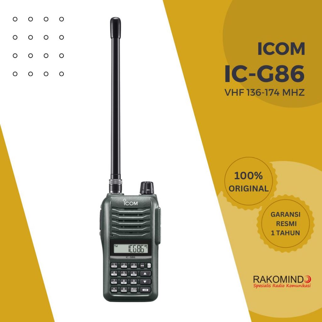 Jual HT Icom IC-G86 VHF 136-174 MHz Original Handie Talkie VHF | Shopee ...