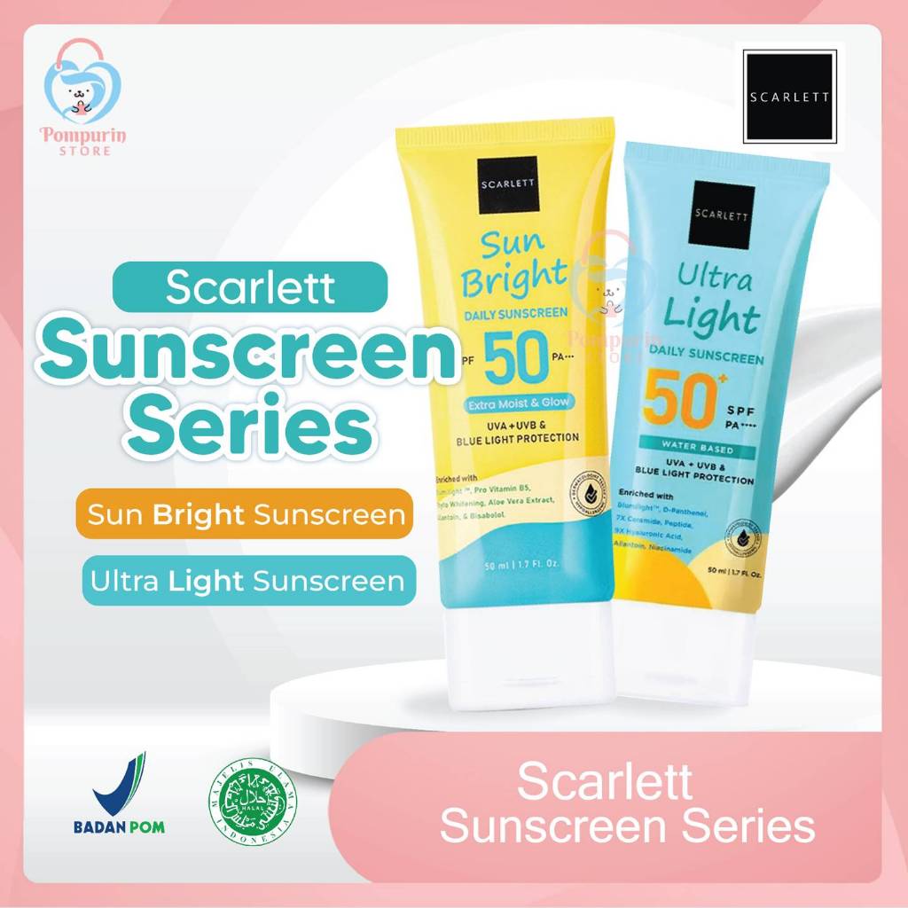 Jual SCARLETT Sunscreen Series - Whitening Sunscreen Sun Bright Daily SPF 50 PA+++ 50ml / Ultra ...