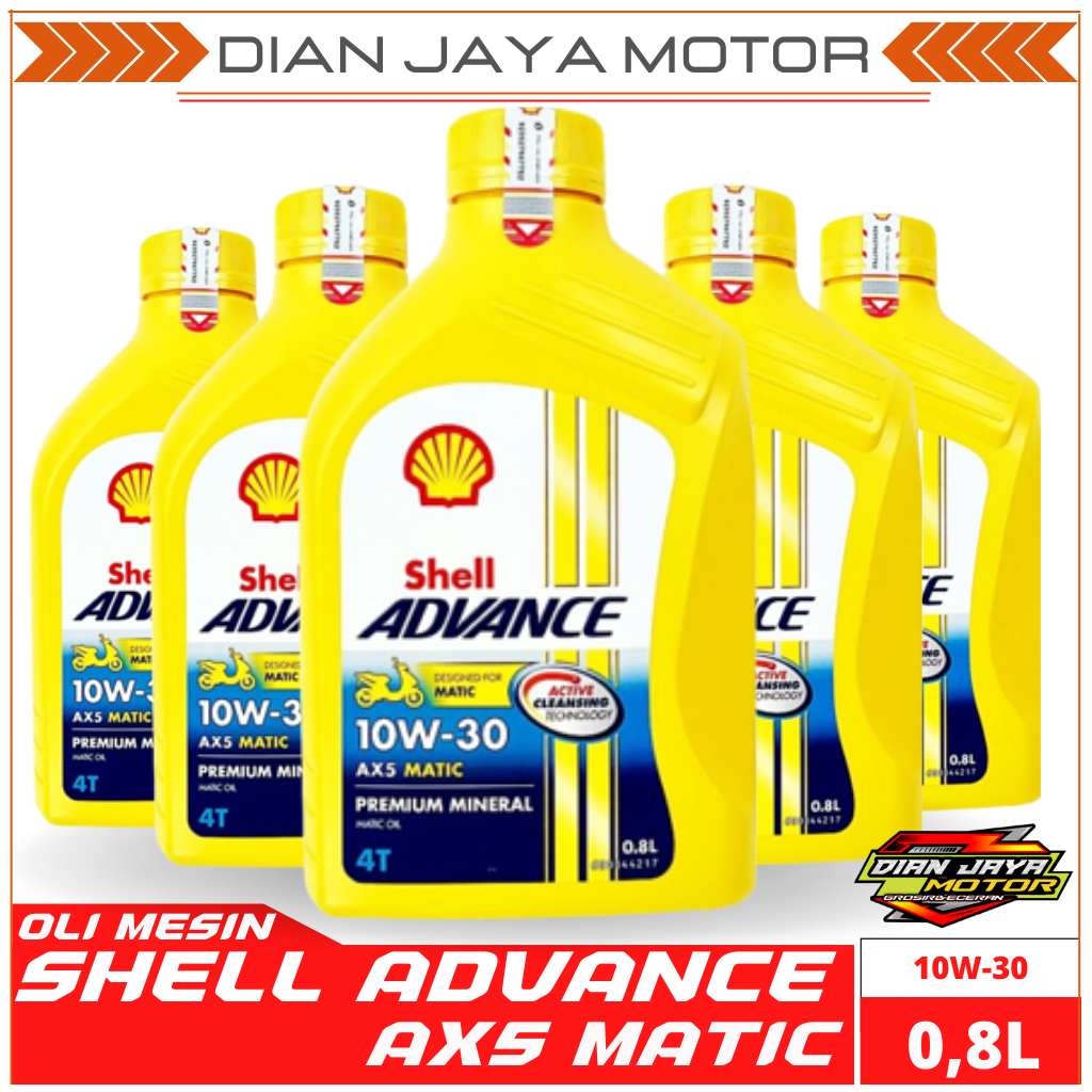 Jual Shell Advance AX5 Matic 10W-30 800 ML Oli Mesin Motor Matic shell kuning metik original ...