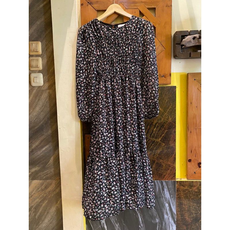 Jual dress vintage aesthetic preloved murah korean style bunga smoke ...