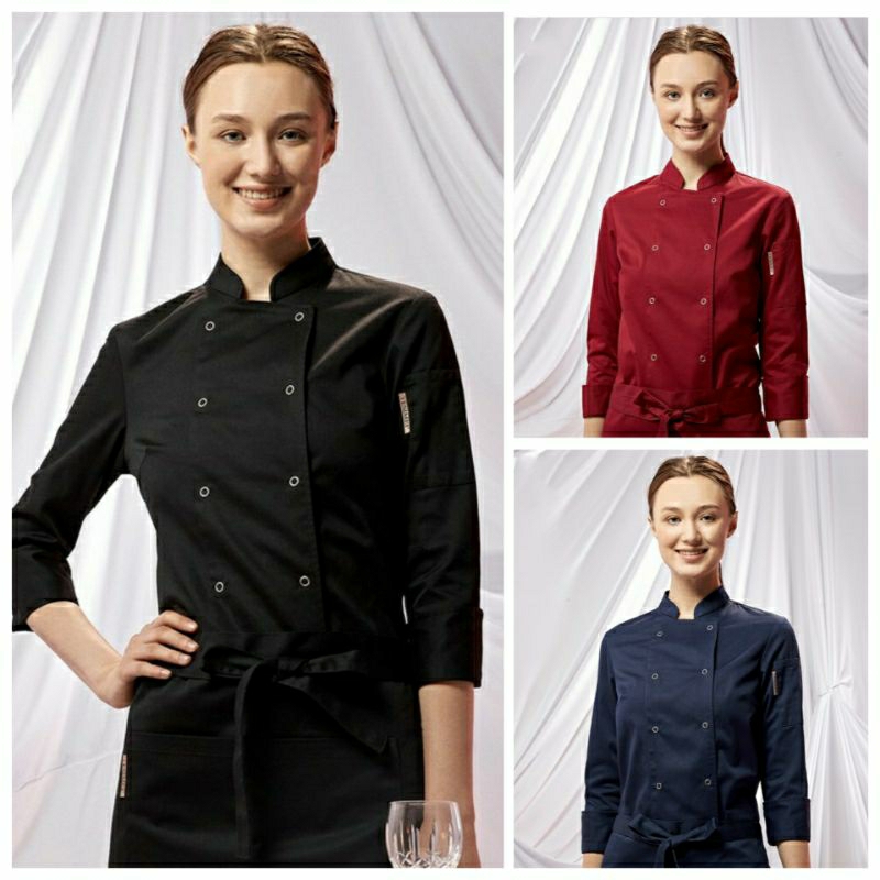 Jual Premium Seragam Koki Hotel Perempuan Restoran Pelayan Jaket ...