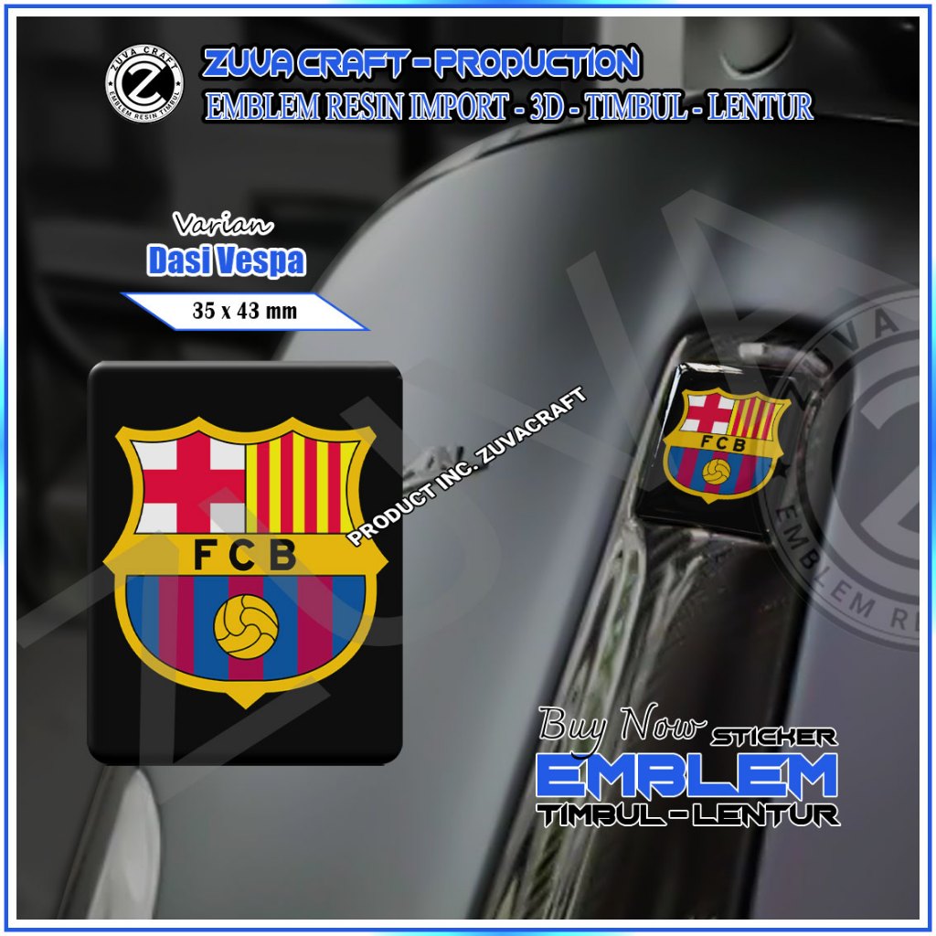 Jual STIKER EMBLEM VESPA LOGO FC BARCELONA EMBLEM TIMBUL STIKER VESPA ...