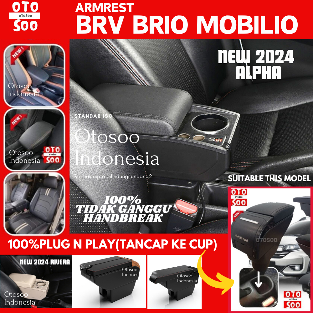 Jual OTOSOO ARMREST BRV BRIO MOBILIO CONSOLE BOX BRV BRIO MOBILIO USB PNP | Shopee Indonesia