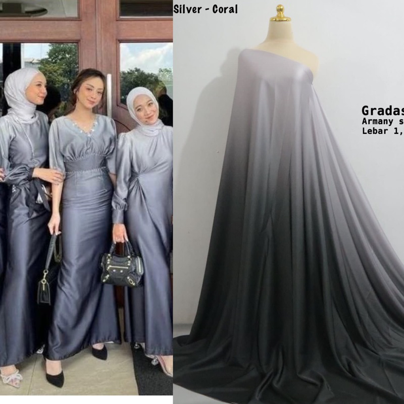Jual Kain gradasi silk | kain armany warna | kain polos | kain meteran ...