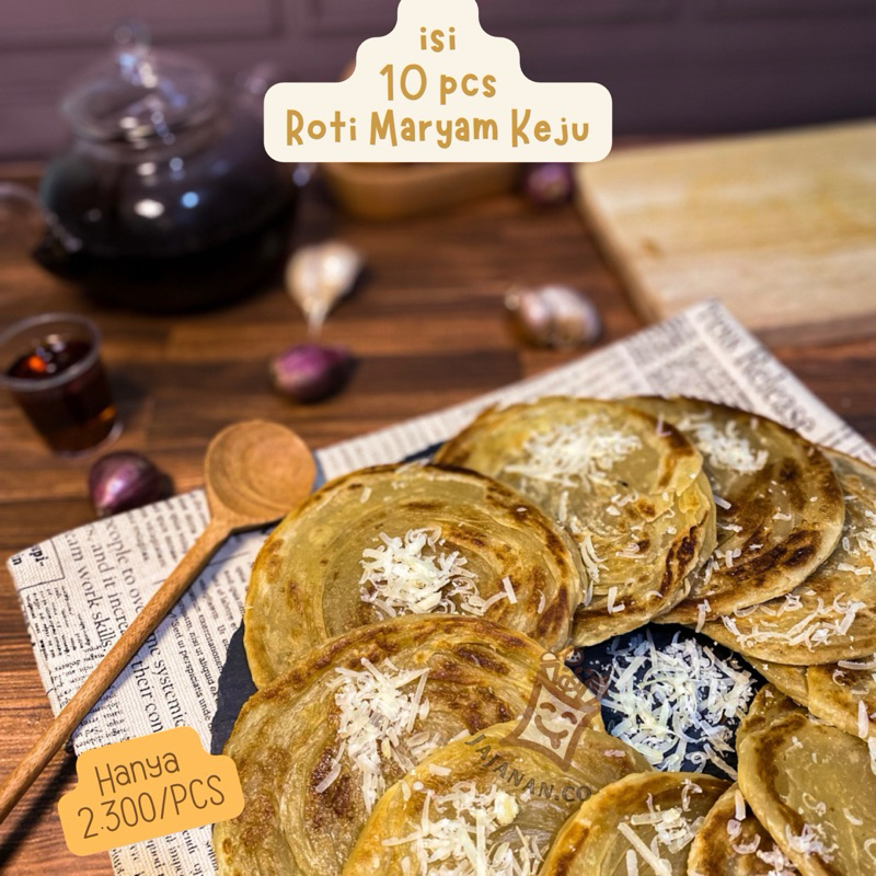 Jual ROTI MARYAM / ROTI CANE / ROTI PRATA RASA KEJU ISI 10 PCS HOMEMADE ...
