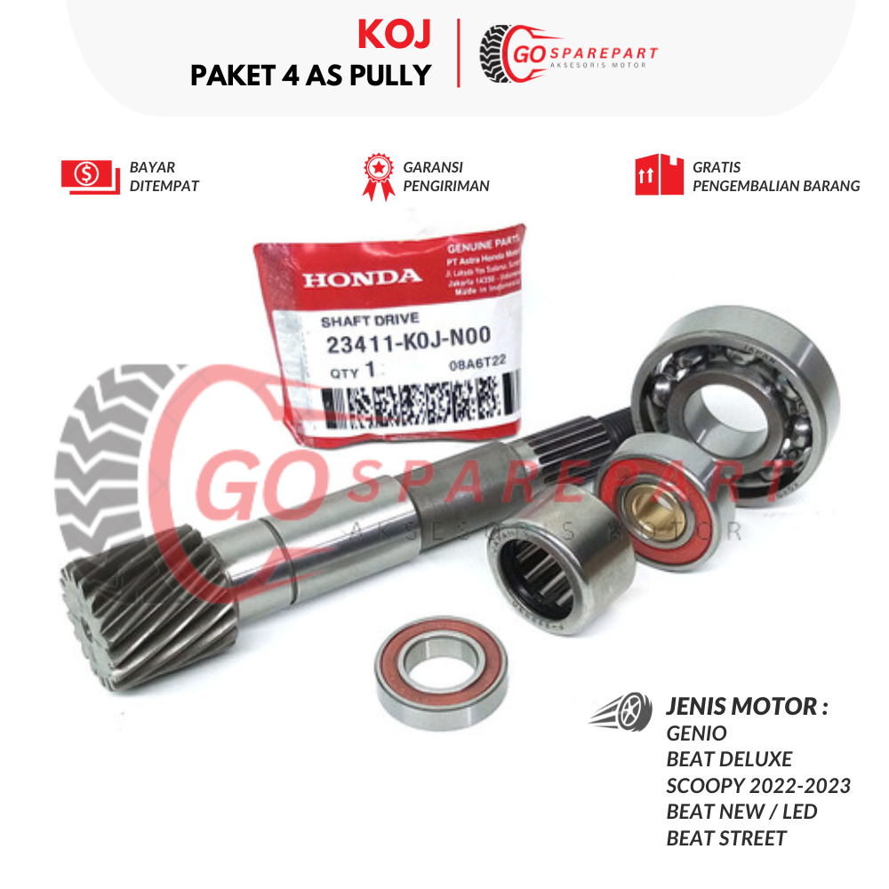 Jual (HONDA) PAKET KOMPLIT AS PULLY KOJ + BEARING 6002+BOSH KUNINGAN ...