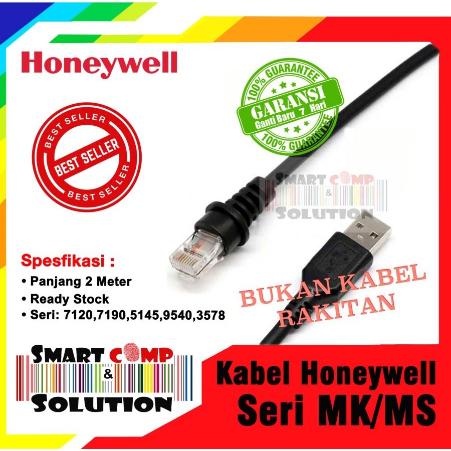 Jual Kabel Scanner Barcode Honeywell seri 7120 7190 5145 9540 3578 ...