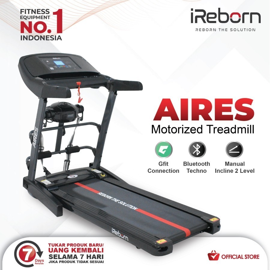 Jual ALAT FITNESS TREADMILL ELEKTRIK IREBORN AIRES I8 2Hp | Shopee ...