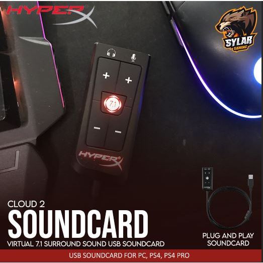 Jual HyperX Cloud 2 Virtual 7.1 Surround Sound USB Soundcard | Shopee ...