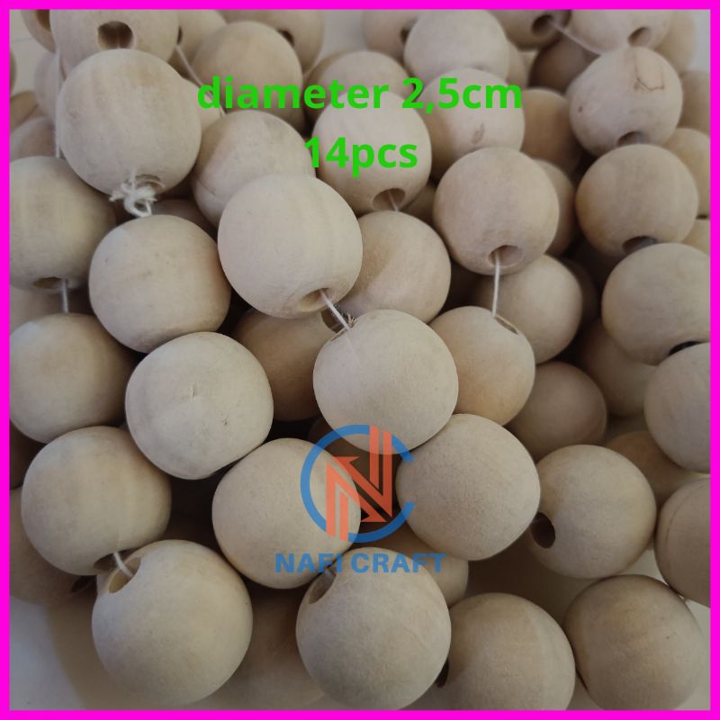 Jual manik kayu macrame 2,5cm mentahan | manik kayu macrame 25mm ...