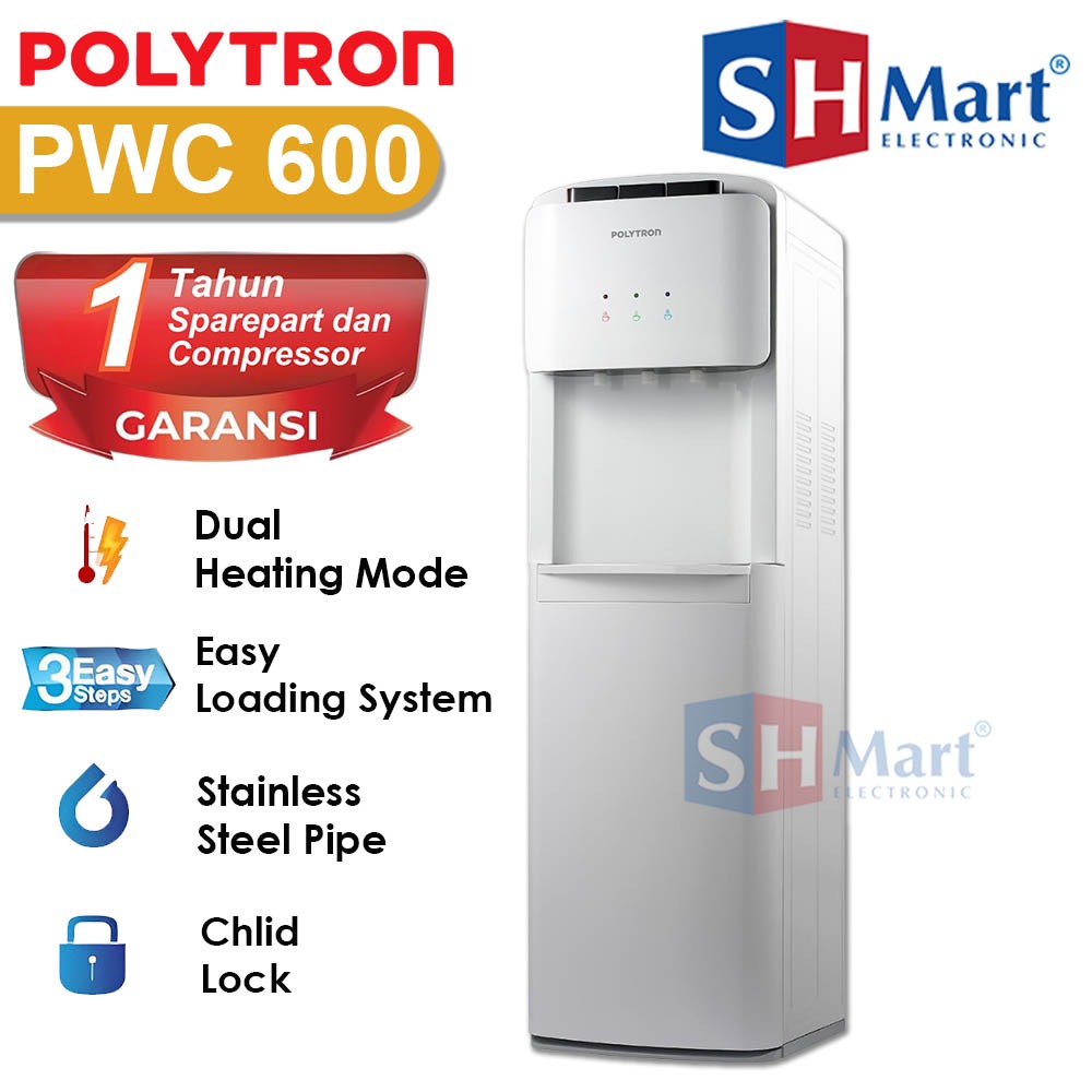 Jual DISPENSER GALON BAWAH POLYTRON PWC-600 LOW WATT GARANSI RESMI ...