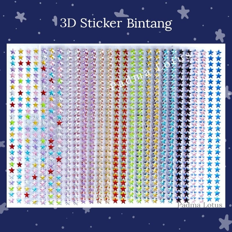Jual Sticker Bintang 3D timbul DIY star reward crystal | Shopee Indonesia