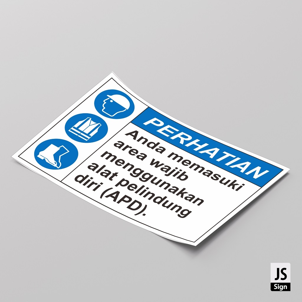 Jual STICKER K3 SAFETYSIGN ANDA MEMASUKI AREA WAJIB APD | Shopee Indonesia