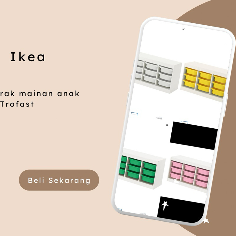 Jual Rak mainan anak dengan 9 tray box Trofast | Shopee Indonesia