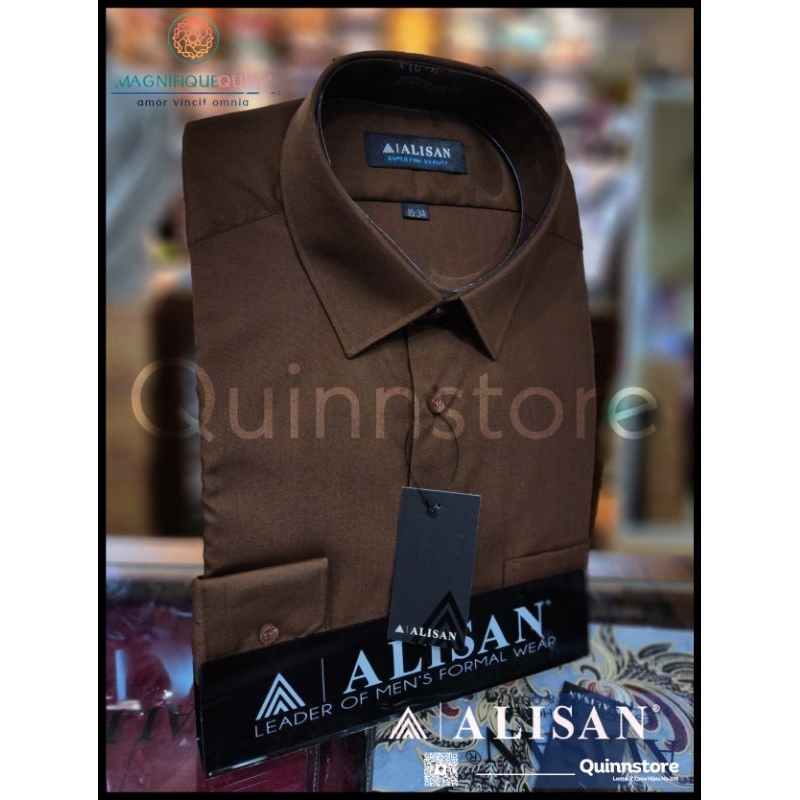 Jual ALISAN Original | Kemeja Polos Lengan Panjang - Reguler | Coklat ...