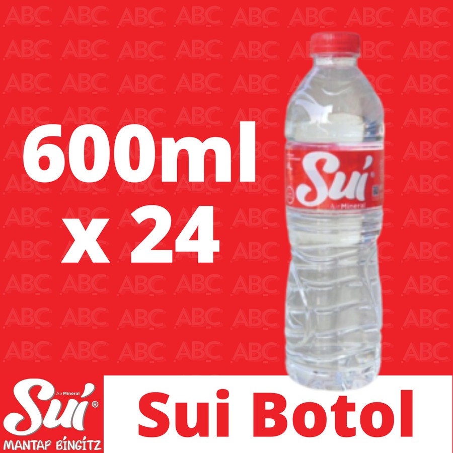Jual Sui | 600 ml x 24 | Botol Tanggung | Air Minum | Air Mineral | Shopee Indonesia