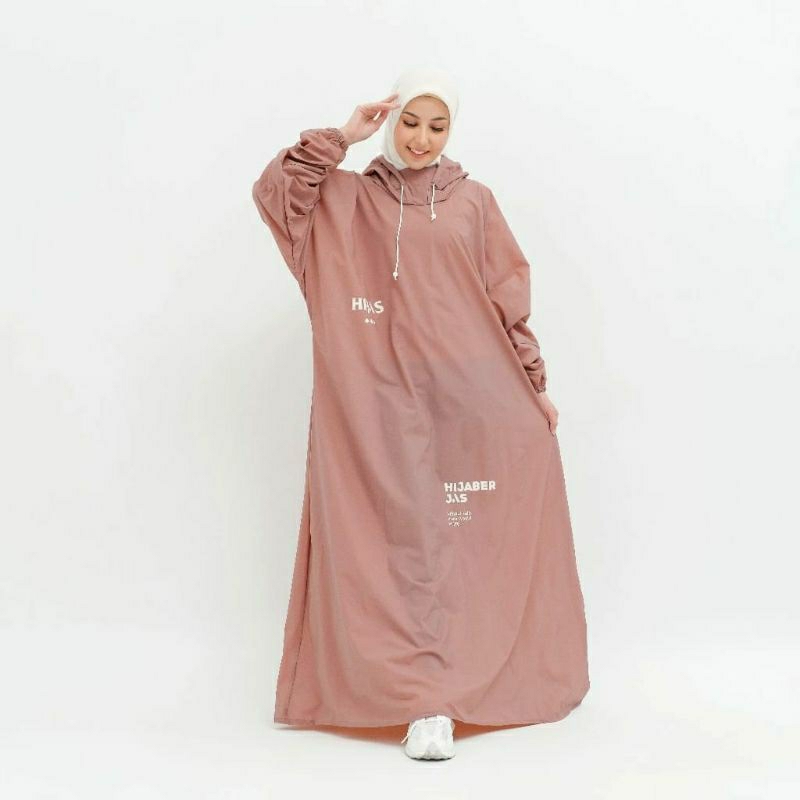 Jual Jas Hujan Gamis Warna Modis Dusty Pink / Jas Hujan Wanita / Jas ...