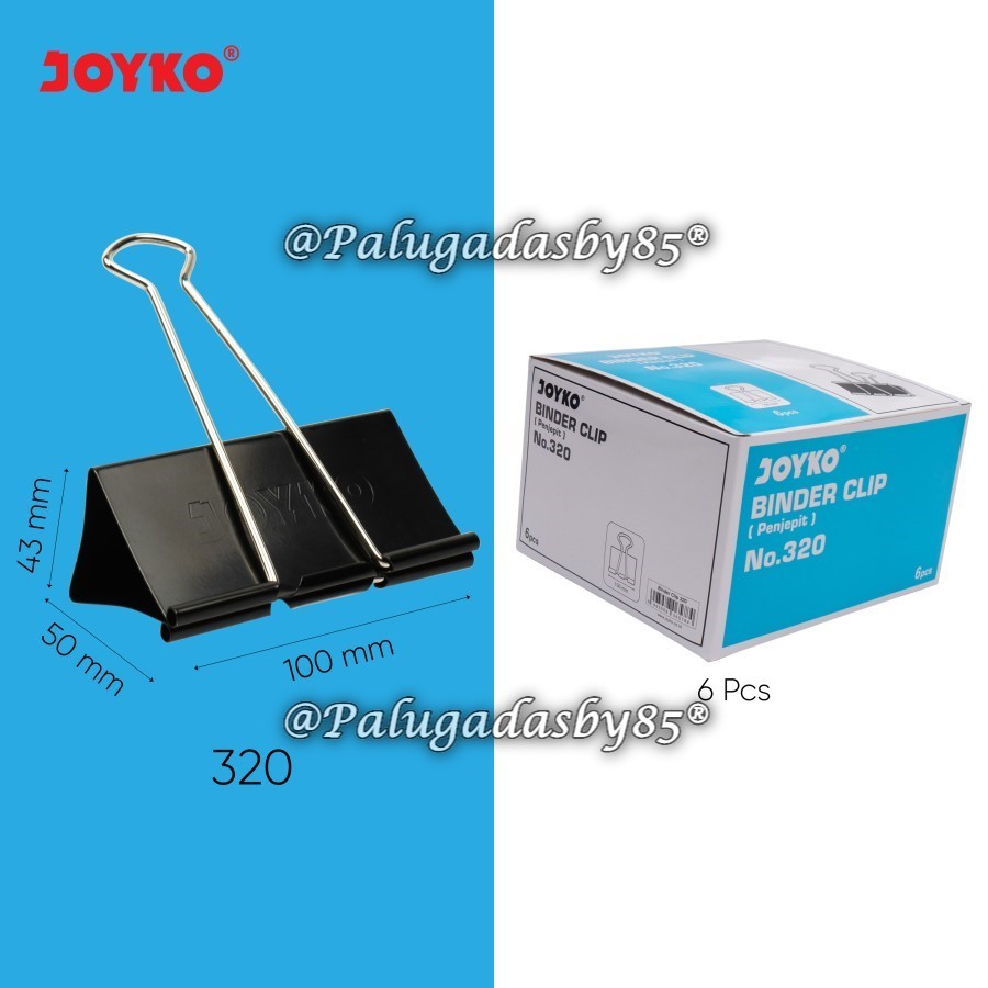 Jual (1 Biji) GROSIR Binder Clip JOYKO 320 Hitam / Binder Clip Klip ...
