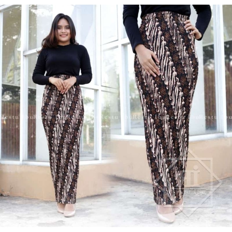 Jual Rok Plisket Batik Motif / Rok Batik / Rok PLisket / Rok Plisket Panjang / Rok Rempel / Rok ...
