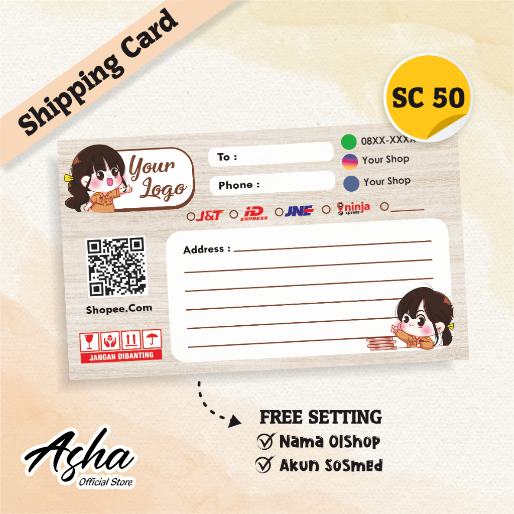 Jual STIKER LABEL PENGIRIMAN OLSHOP CUSTOM FULL COLOUR | Shopee Indonesia