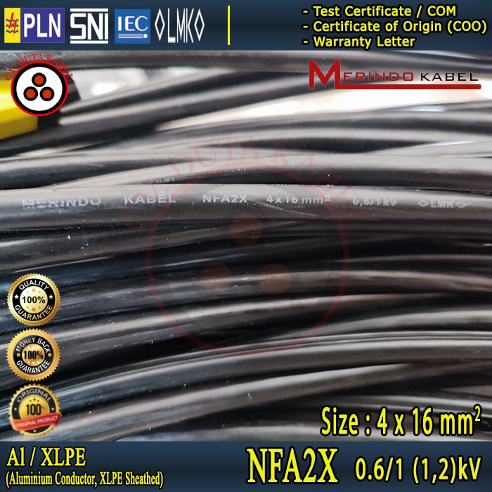 Jual Kabel NFA2X 4x16 mm2 SUTRADO / MERINDO / LVTC / Twisted Cable ...